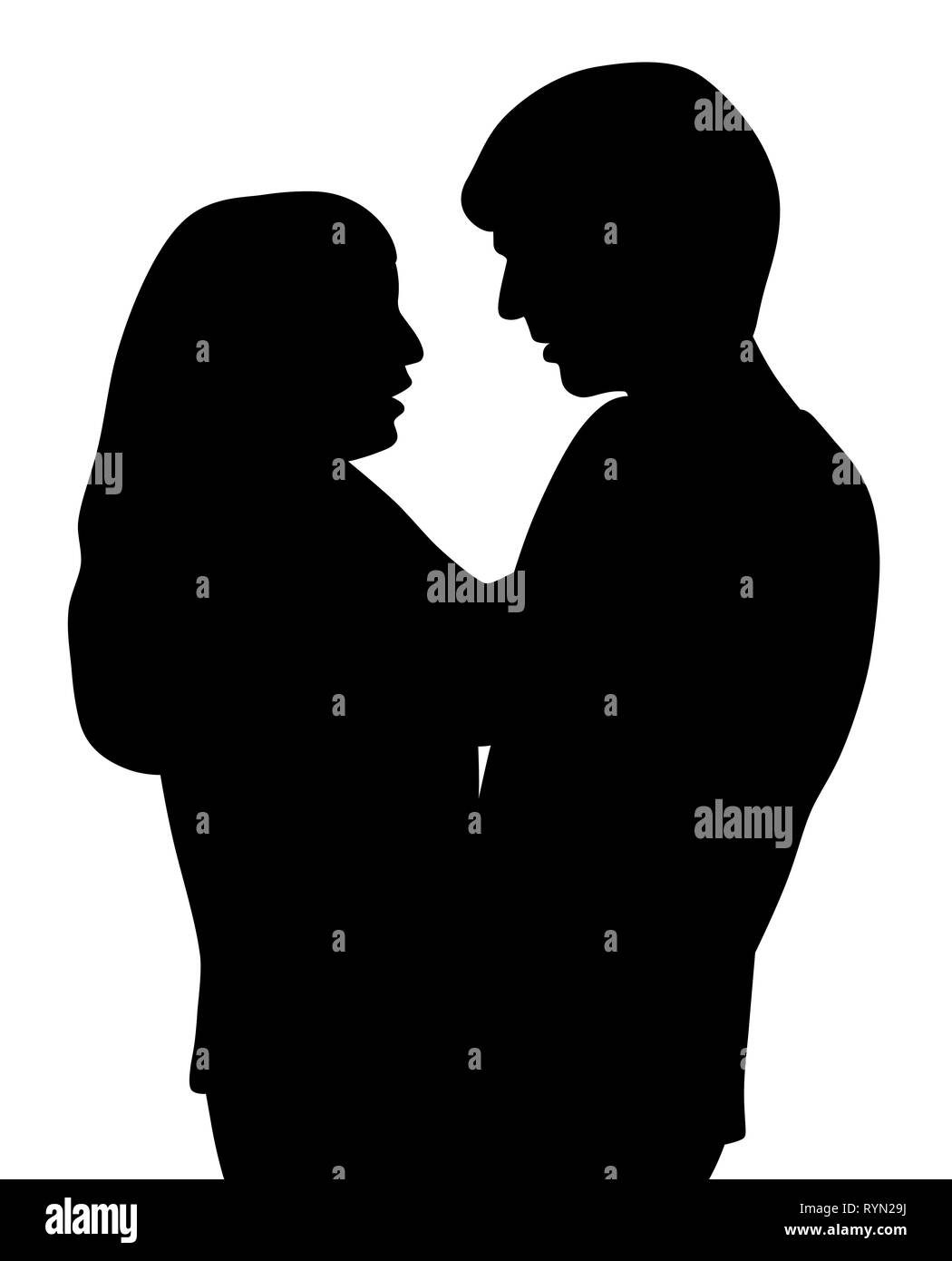 Couple hugging and talking Stock Photo - Alamy