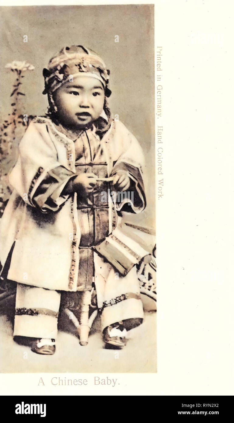 Babies of China, 1904 postcards, 1904, A Chinese Baby Stock Photo - Alamy