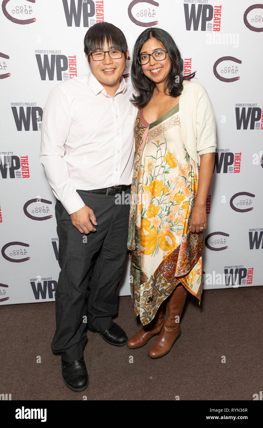 New York, United States. 13th Mar, 2019. Mozhan Marno (R) attends play ...