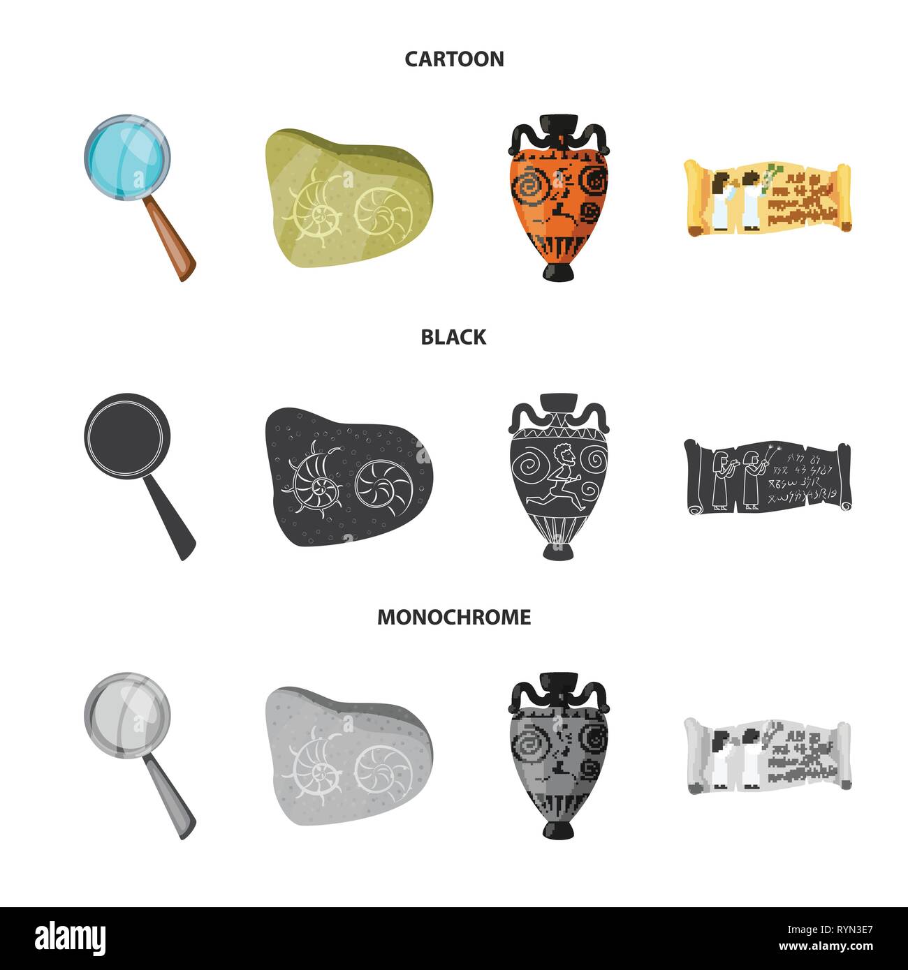 lens,rock,amphora,scroll,glass,black,artifact,papyrus,tool,figure ...