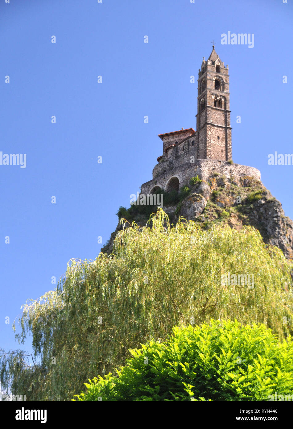 The chapel at St. Micheals Rock, Le Puy, France Stock Photo - Alamy