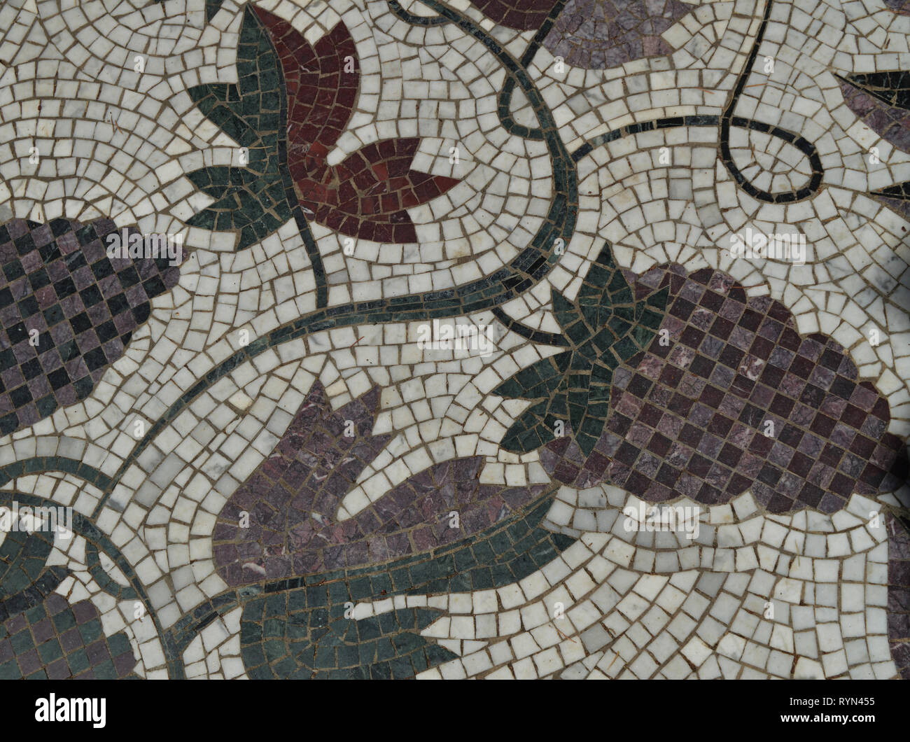 Colorful mosaic tile with plant pattern, authentic, top view Stock ...