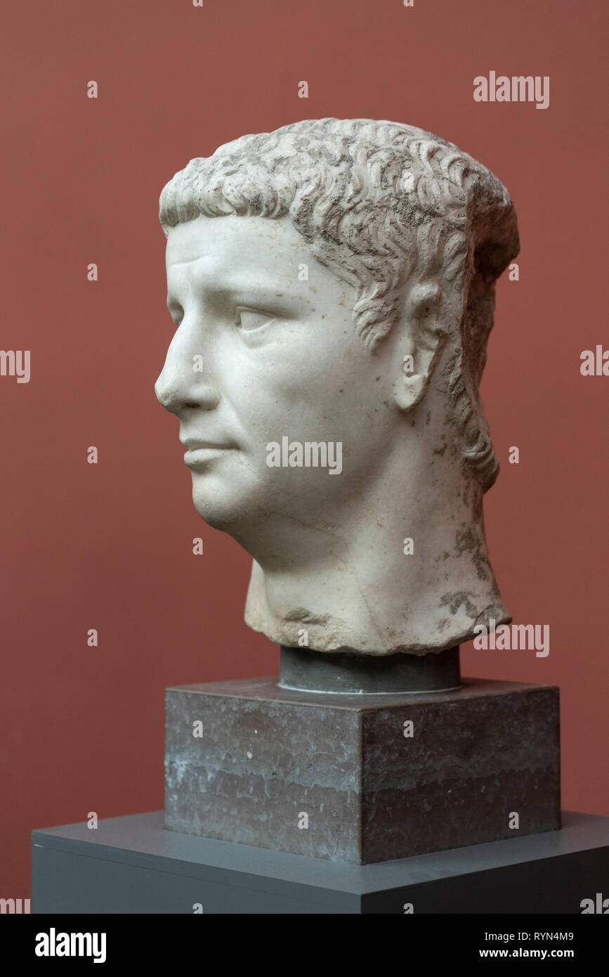 Copenhagen. Denmark. Portrait bust of Roman Emperor Claudius, Ny ...