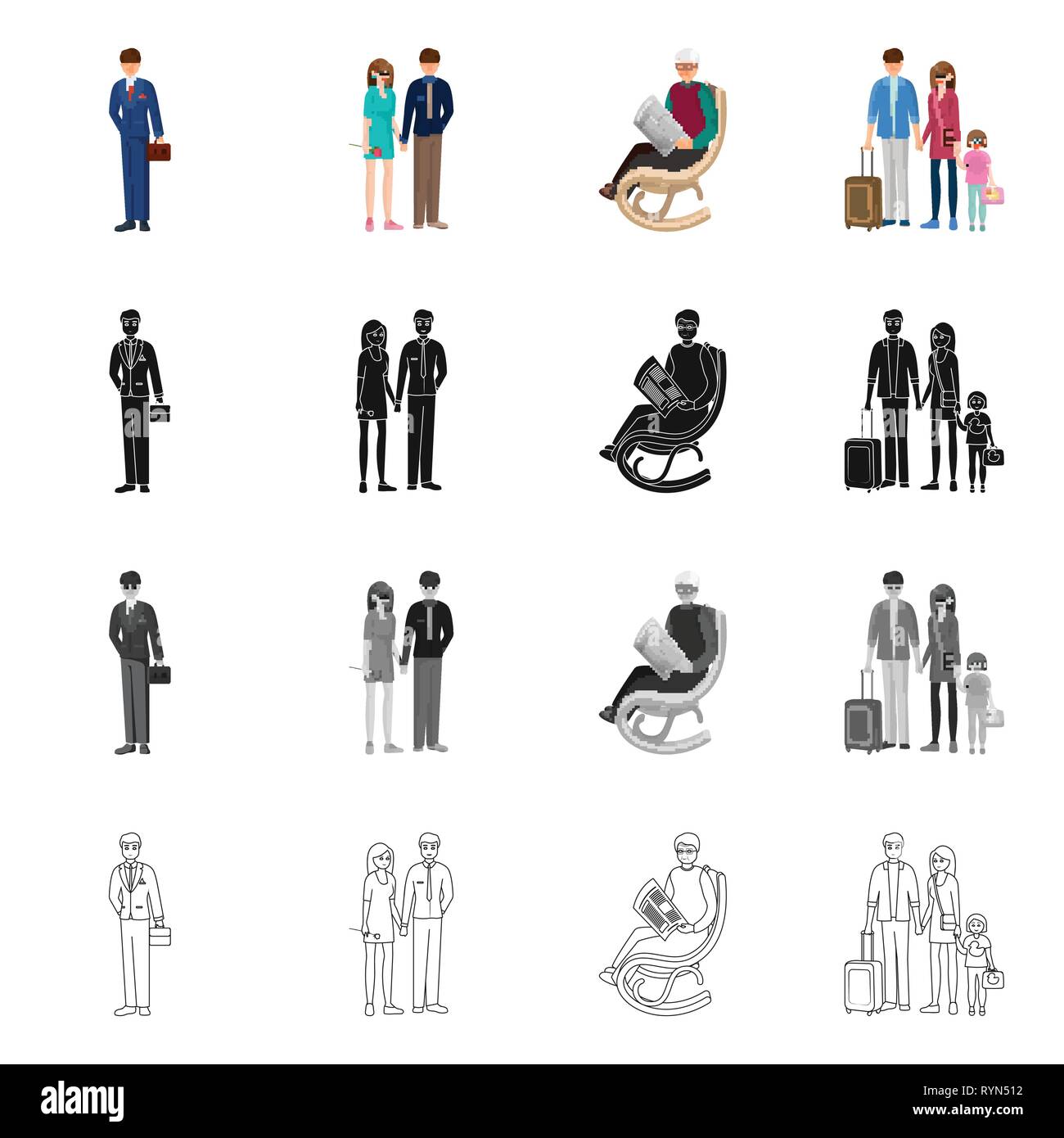 man,couple,grandfather,mom,business,young,newspaper,dad,human,wife,old ...