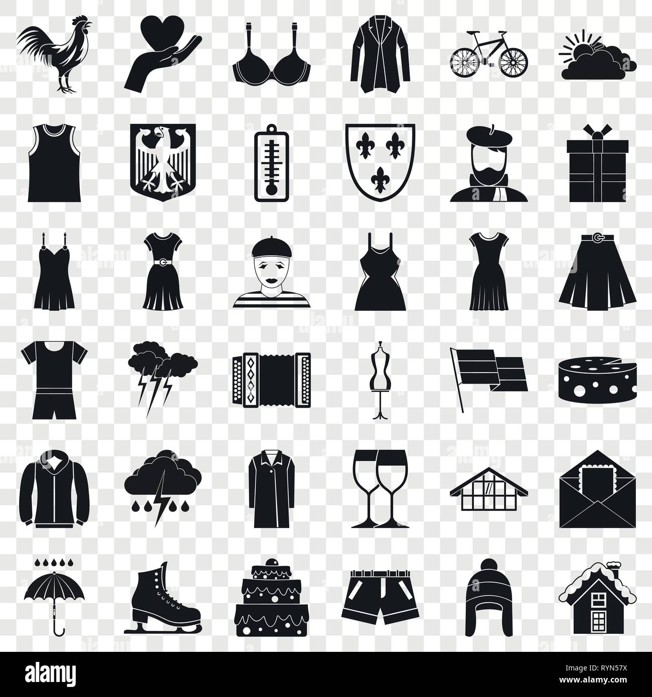 Accessories icons set, simple style Stock Vector Image & Art - Alamy