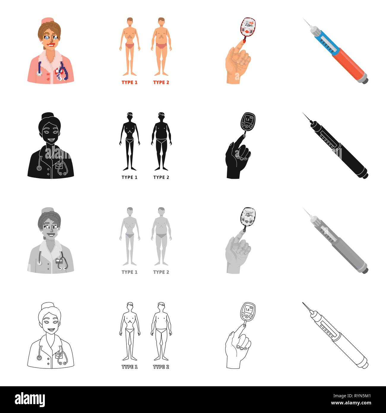 Obese nurse Stock Vector Images - Alamy