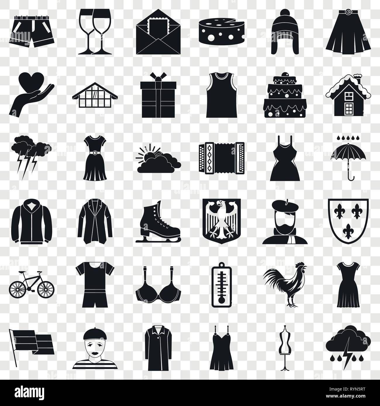 Clothing icons set, simple style Stock Vector Image & Art - Alamy