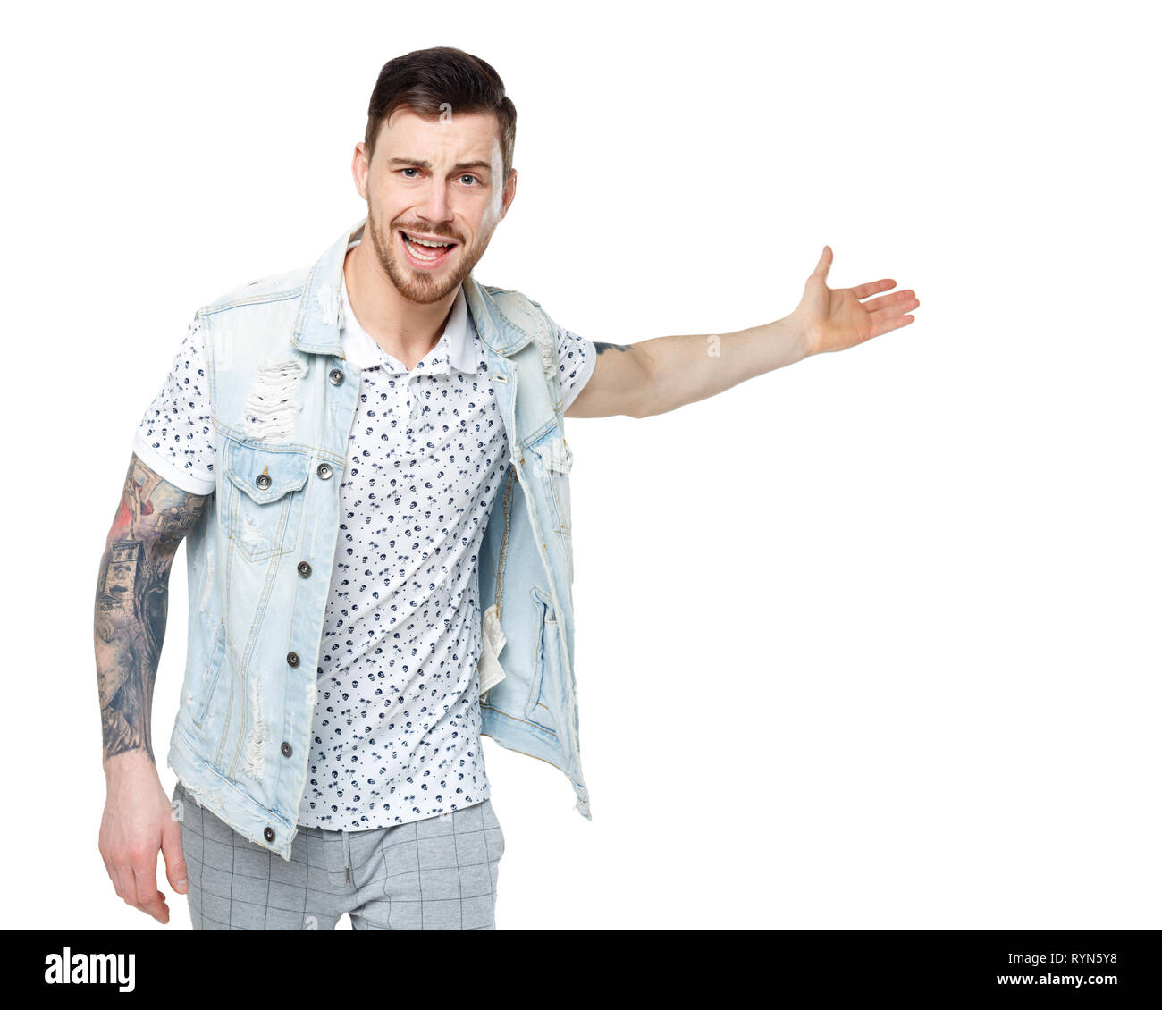 Angry man shouting pointing finger Cut Out Stock Images & Pictures - Alamy