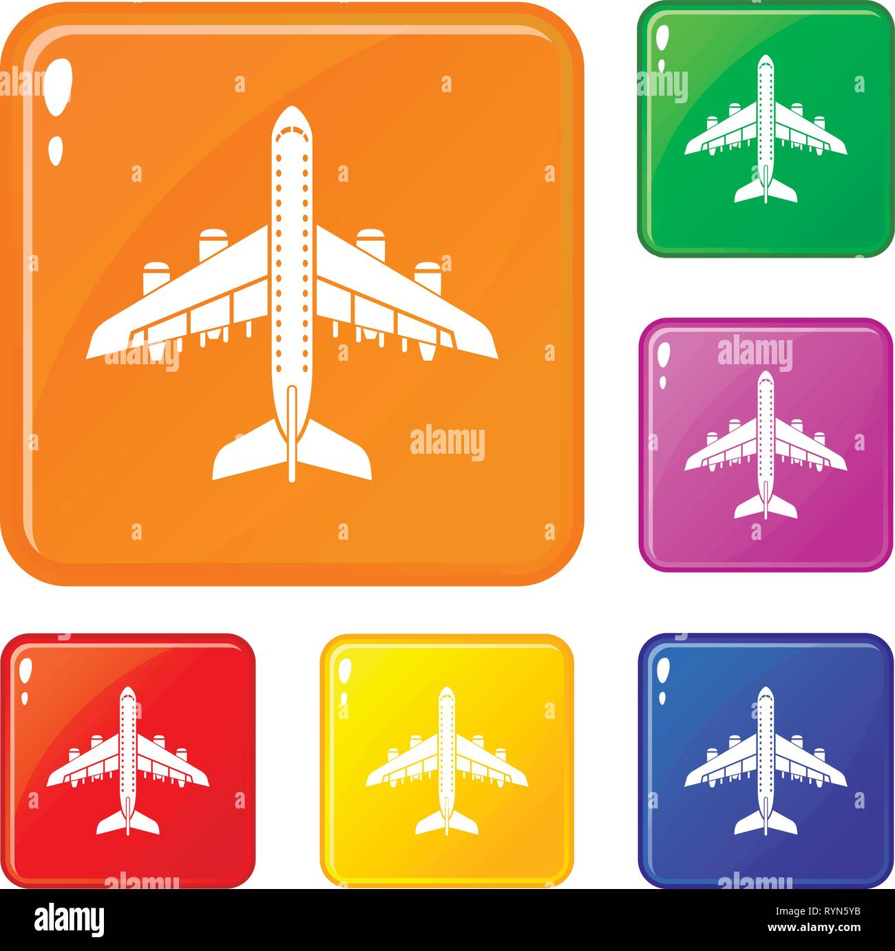 Plane icons set vector color Stock Vector Image & Art - Alamy