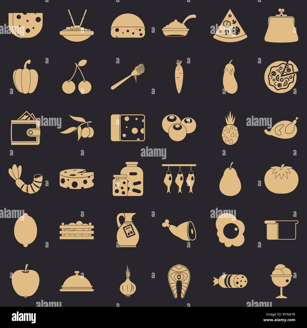 Gastronomy icons set, simple style Stock Vector Image & Art - Alamy