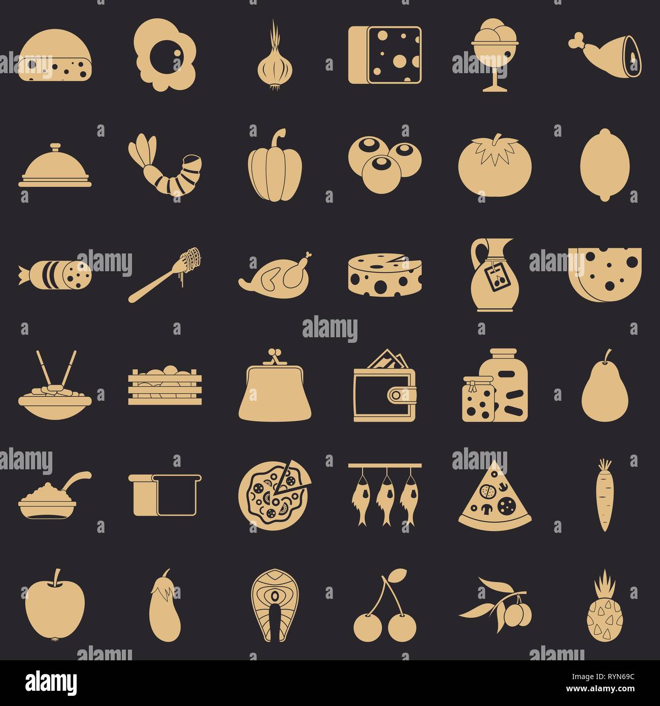 Cooking dessert icons set, simple style Stock Vector Image & Art - Alamy