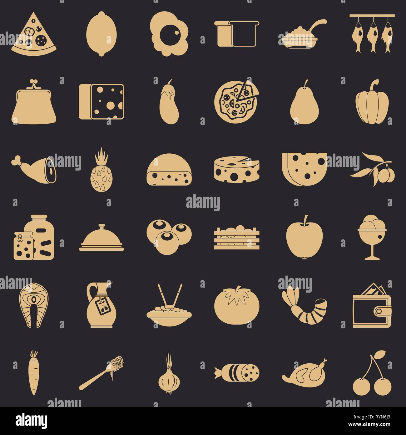 Meal icons set, simple style Stock Vector Image & Art - Alamy