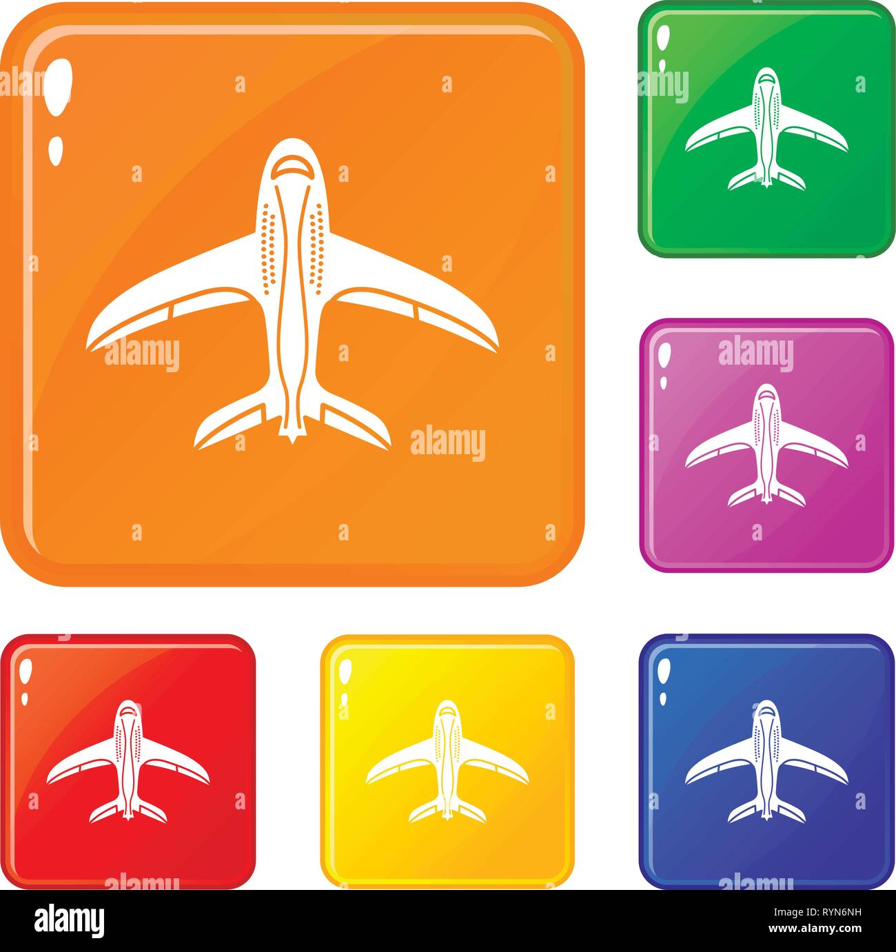 Aircraft icons set vector color Stock Vector Image & Art - Alamy