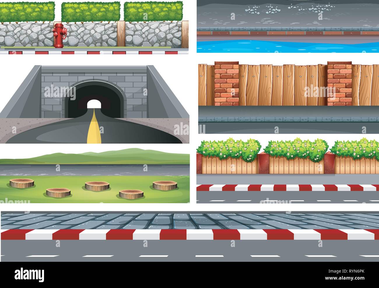 Set of road objects illustration Stock Vector Image & Art - Alamy