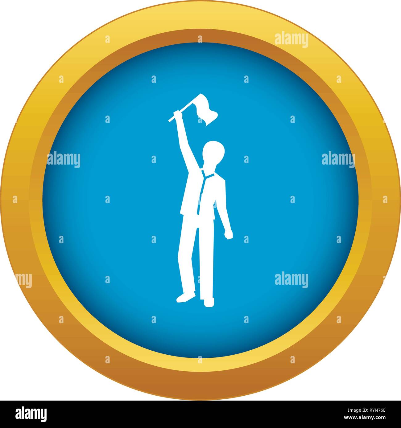 People group demonstration icon blue vector isolated Stock Vector Image ...