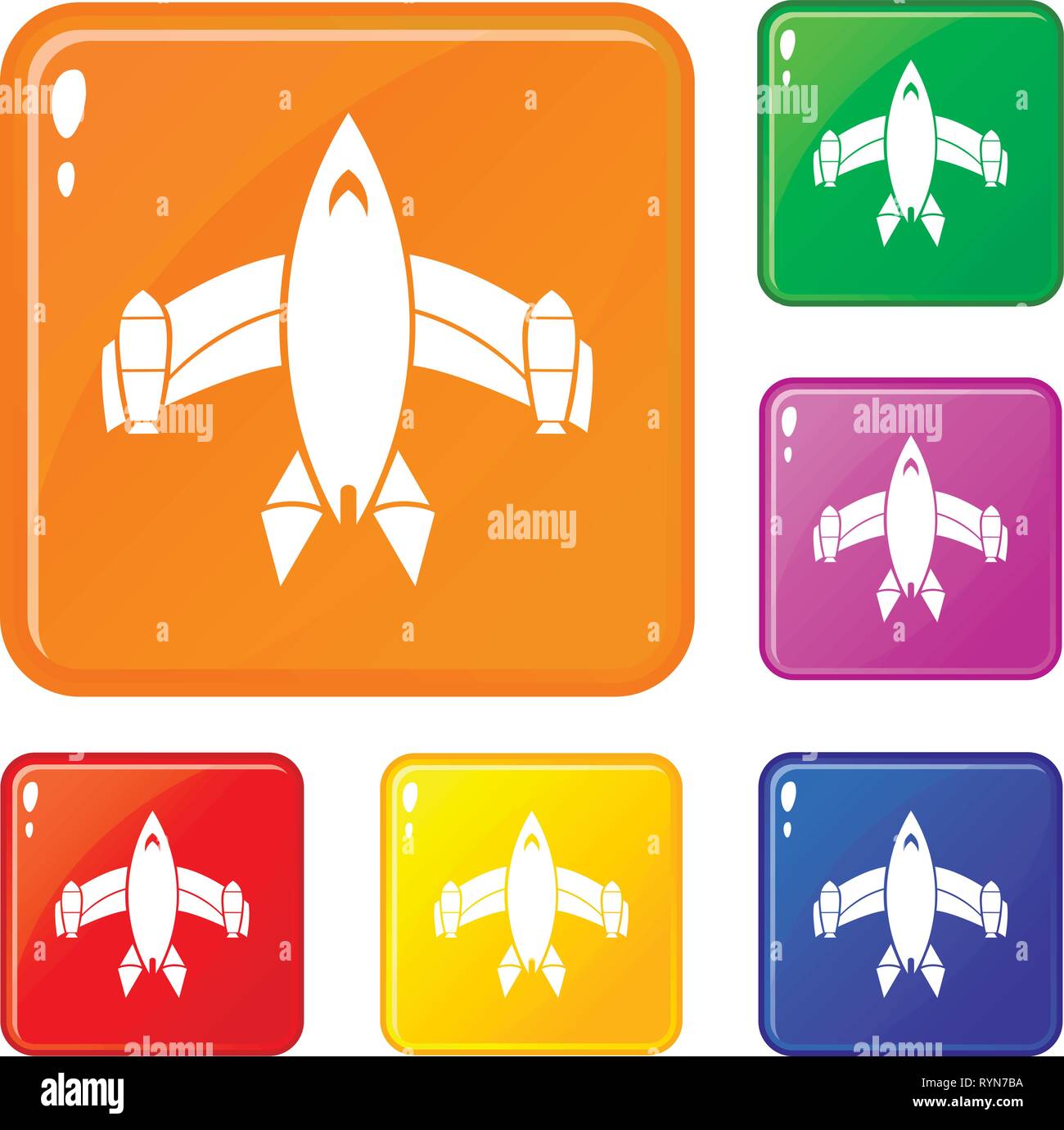 Airliner icons set vector color Stock Vector Image & Art - Alamy