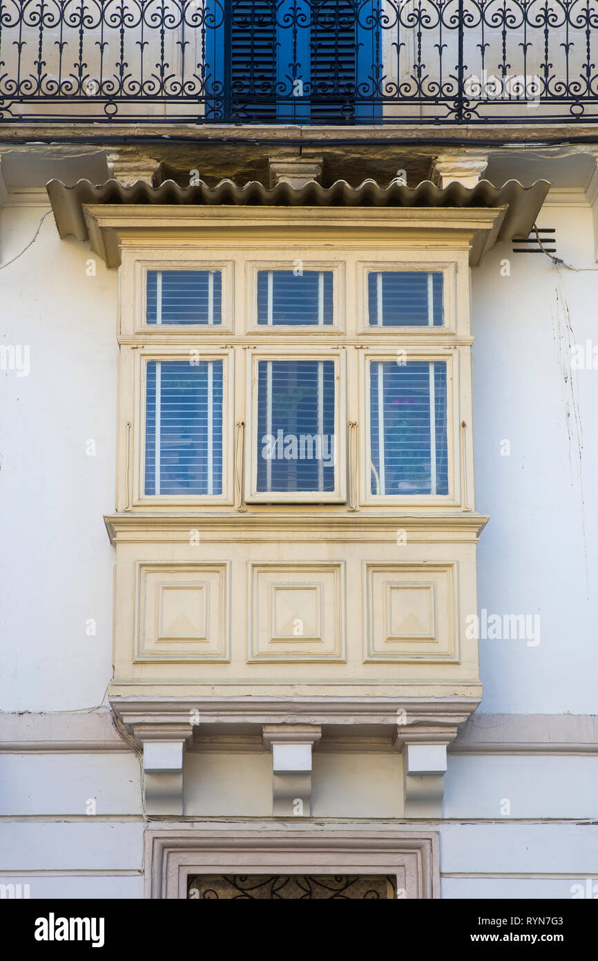 Traditional balcony window on a building from Malta Stock Photo - Alamy