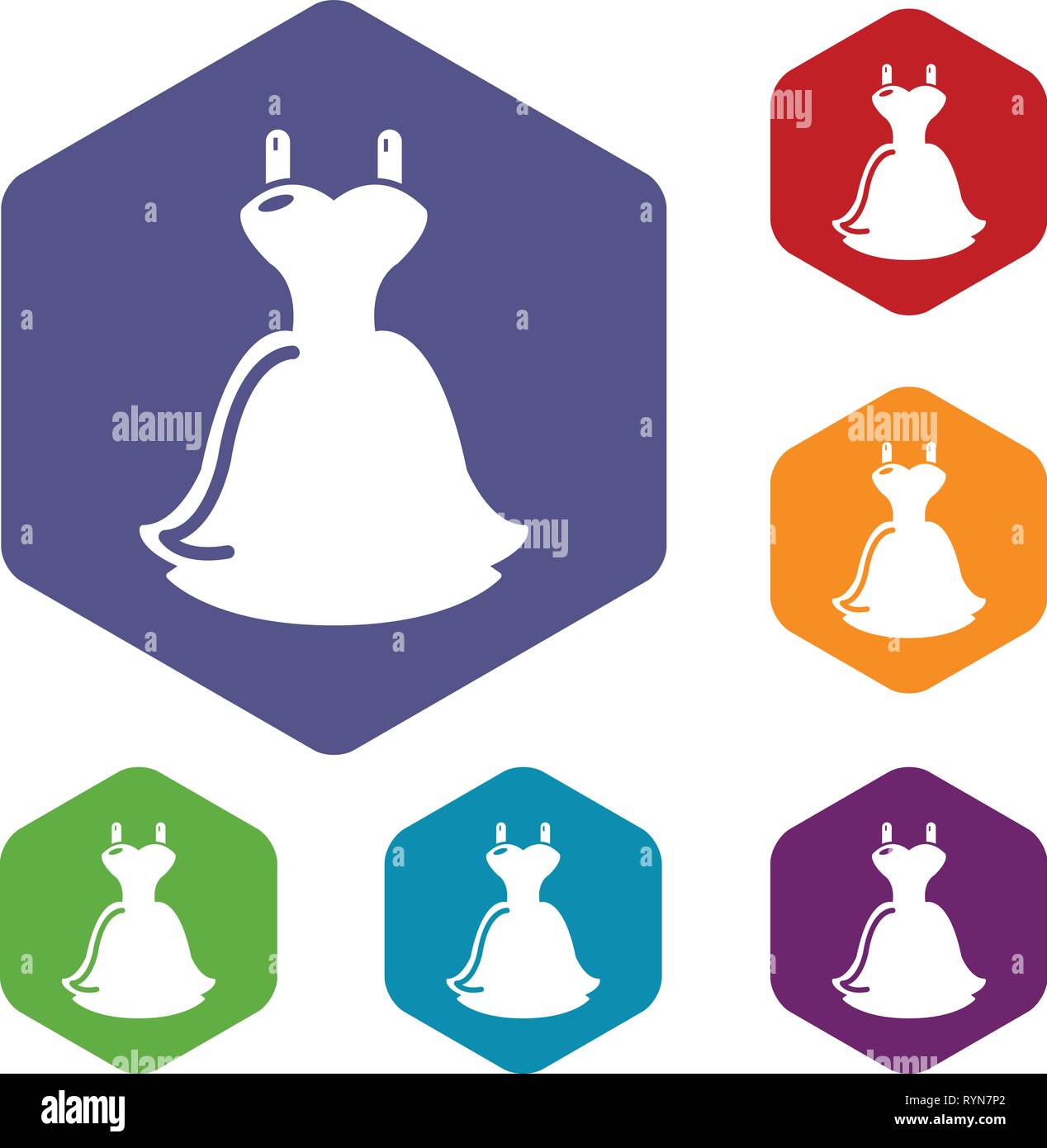 Wedding dress icons vector hexahedron Stock Vector Image & Art - Alamy