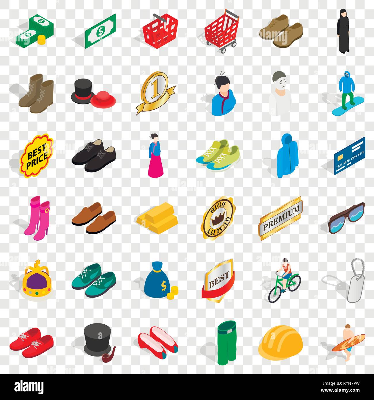 Fashion clothes icons set, isometric style Stock Vector Image & Art - Alamy