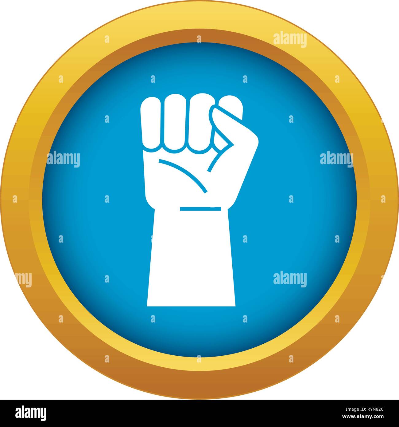 Businessman fist up icon blue vector isolated Stock Vector Image & Art ...