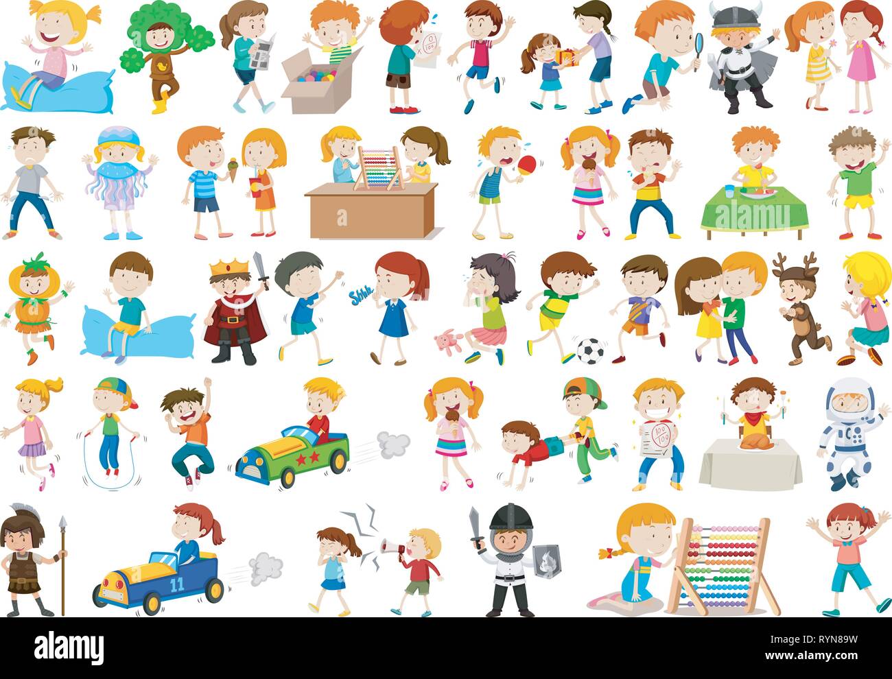 Set of children character illustration Stock Vector Image & Art - Alamy