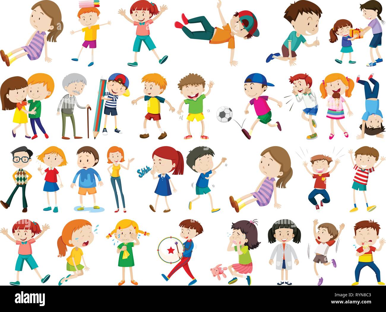 Set of children character illustration Stock Vector Image & Art - Alamy