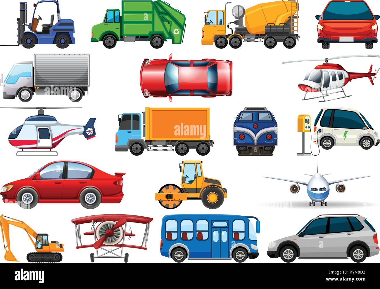 Set of different transport illustration Stock Vector Image & Art - Alamy