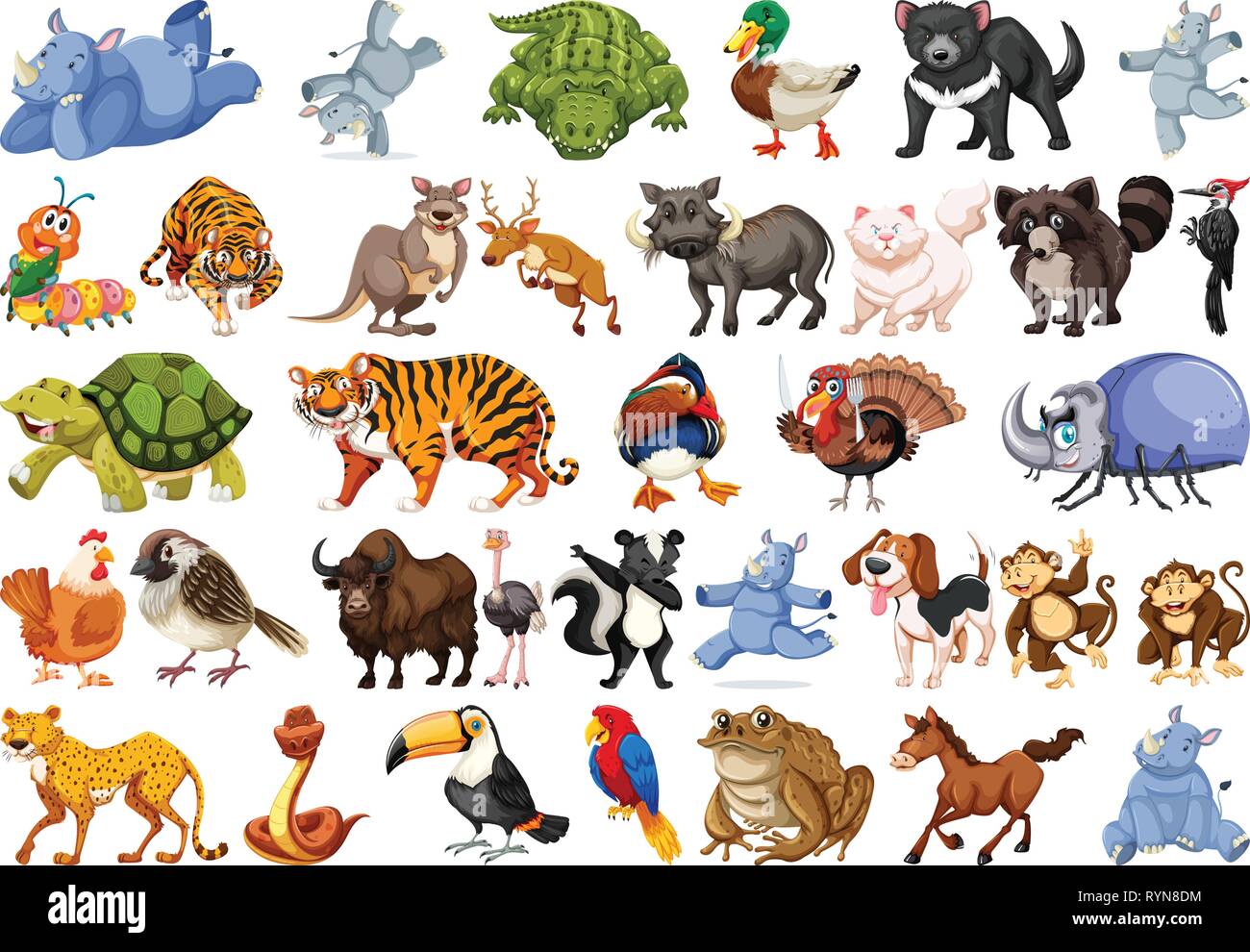 Set of animals sets illustration Stock Vector Image & Art - Alamy