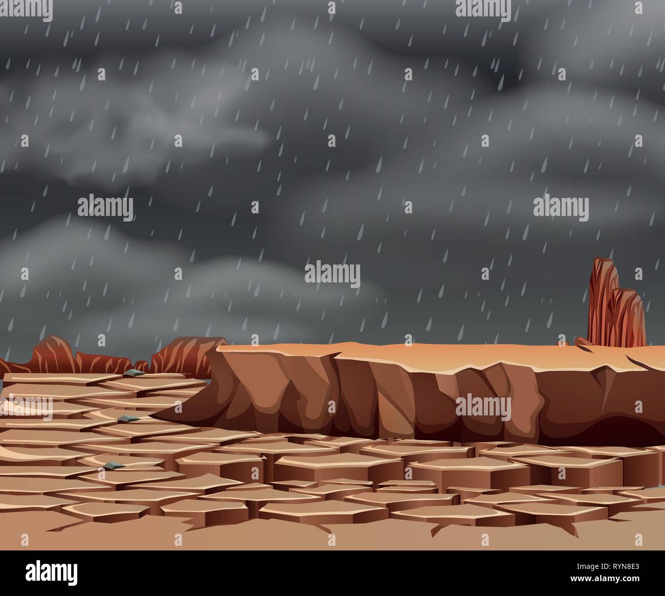 Dried landscape illustration hi-res stock photography and images - Alamy