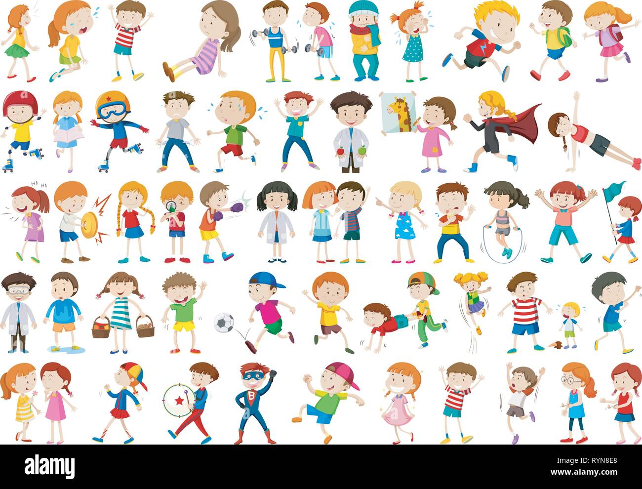 large set of different kids illustration Stock Vector Image & Art - Alamy