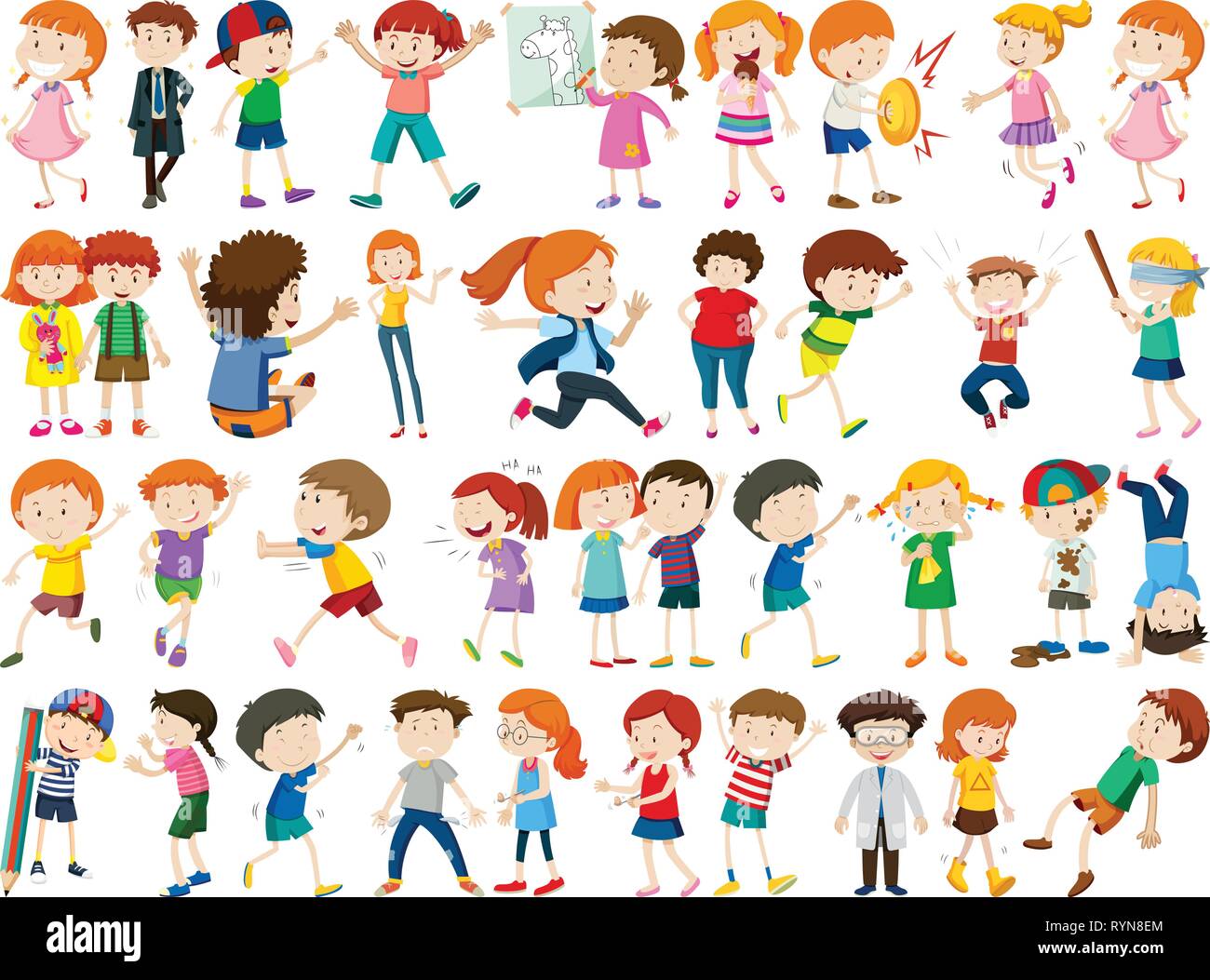 Set of children character illustration Stock Vector Image & Art - Alamy