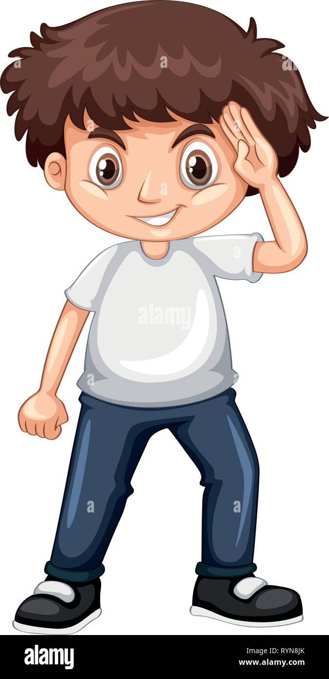A boy character on white background illustration Stock Vector Image ...