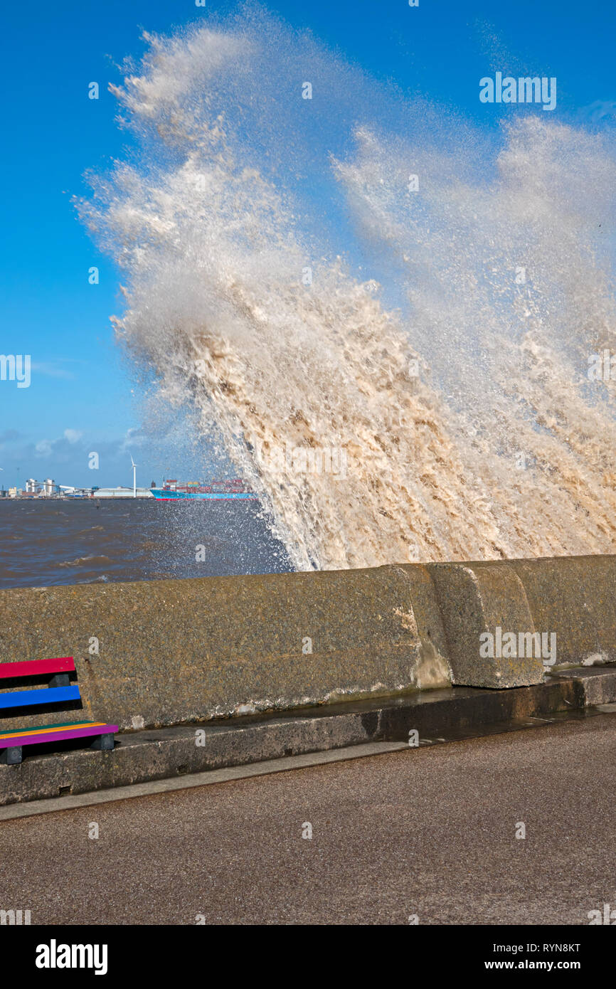 Waves Crashing Over Sea Wall High Resolution Stock Photography and ...