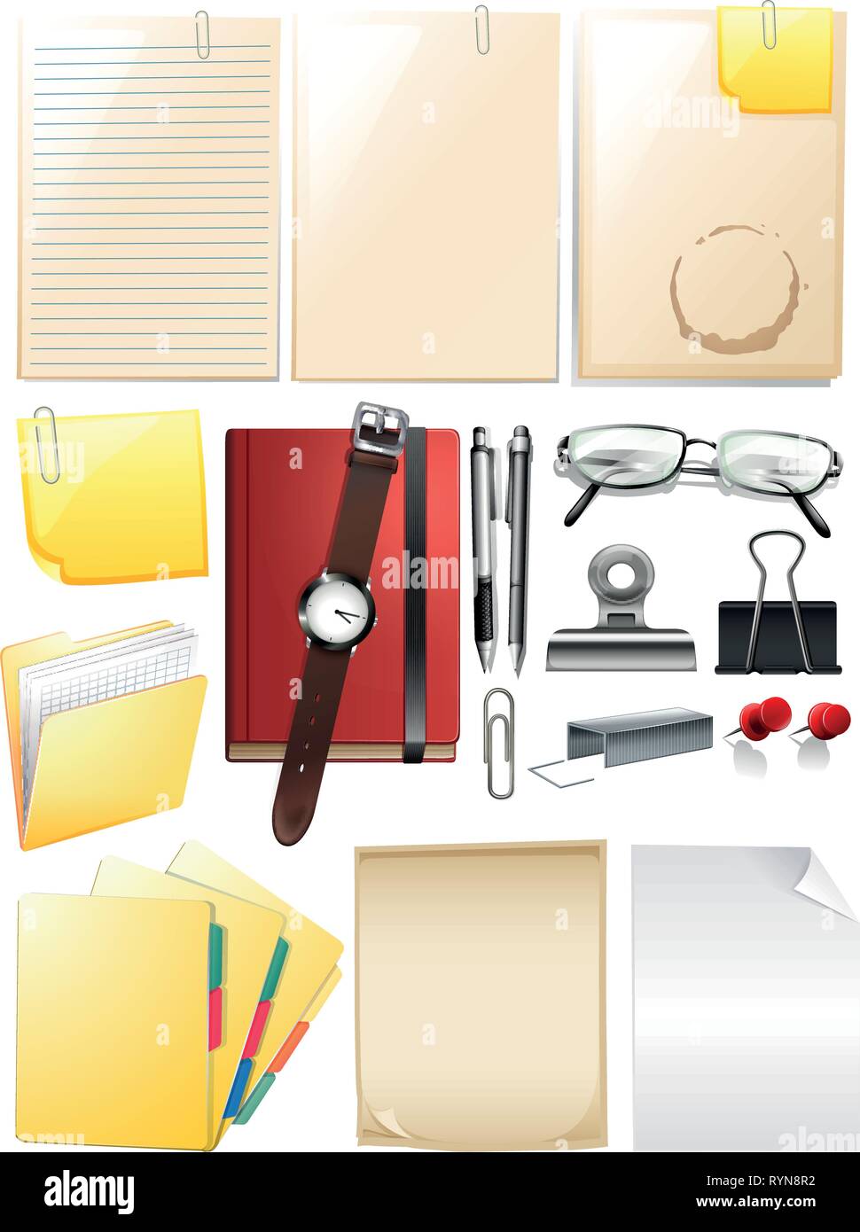 Set of work element illustration Stock Vector Image & Art - Alamy