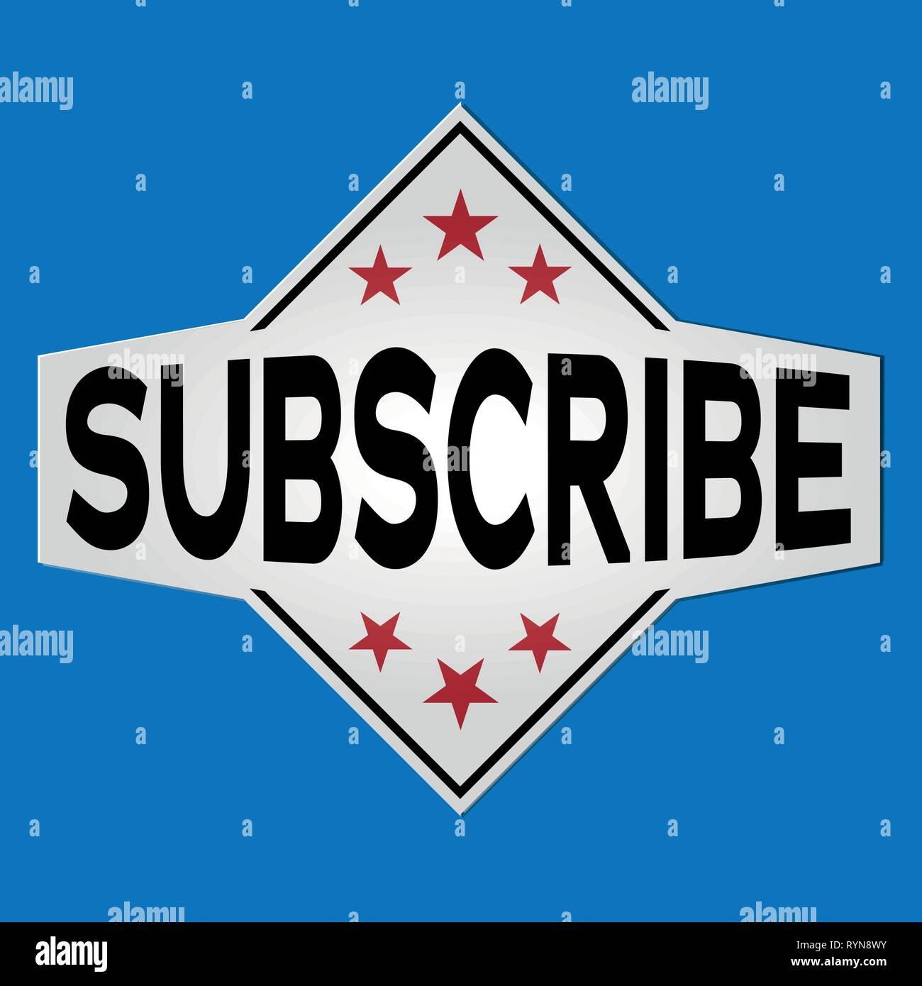 subscribe paper web badge logo icon with stars Stock Vector Image & Art ...