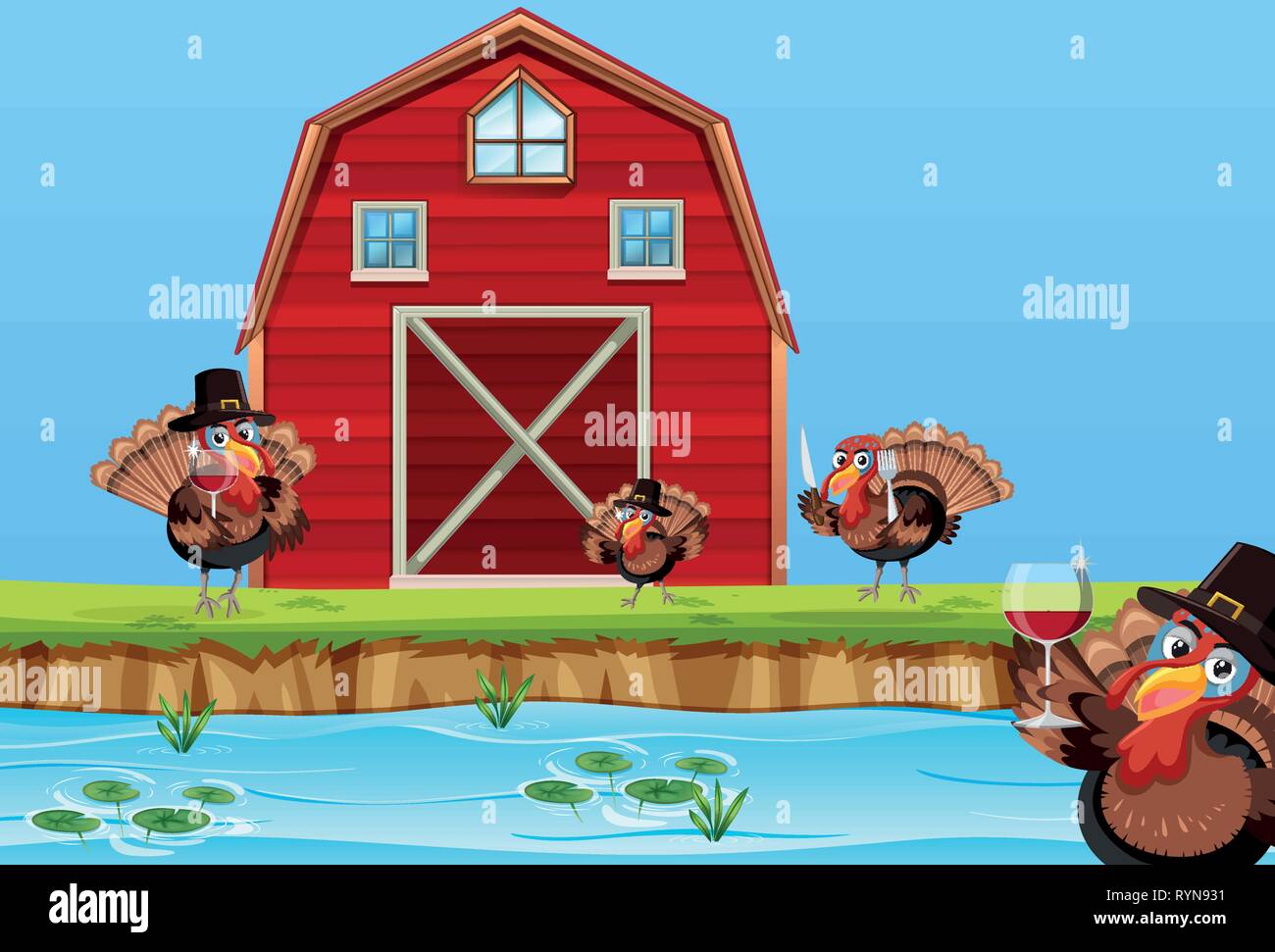 Turkey in nature landscape illustration Stock Vector Image & Art - Alamy