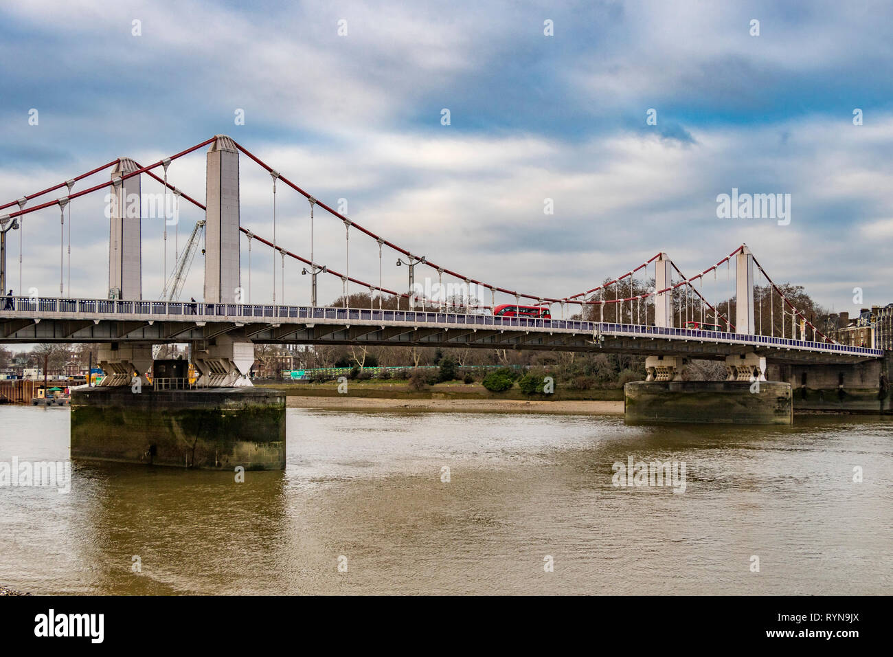 Chelsea Bridge a bridge over the River Thames in South West London ...