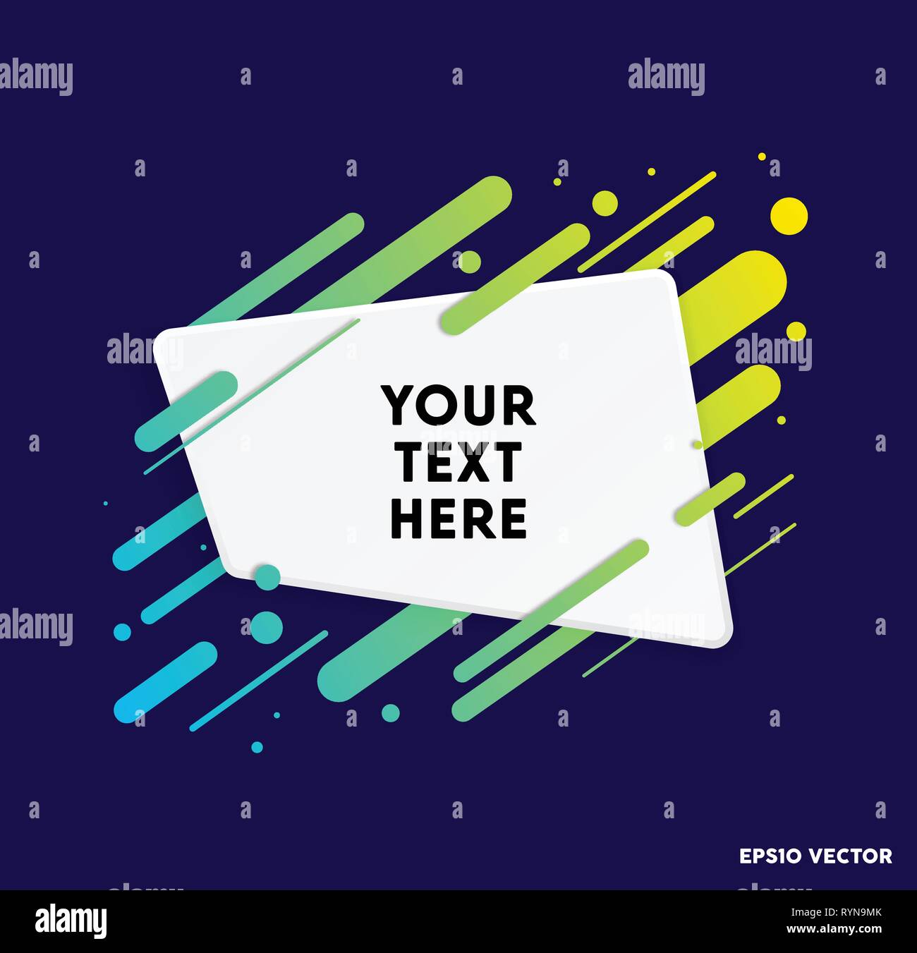 Modern text box with colorful stripes and dark blue background. Ideal ...