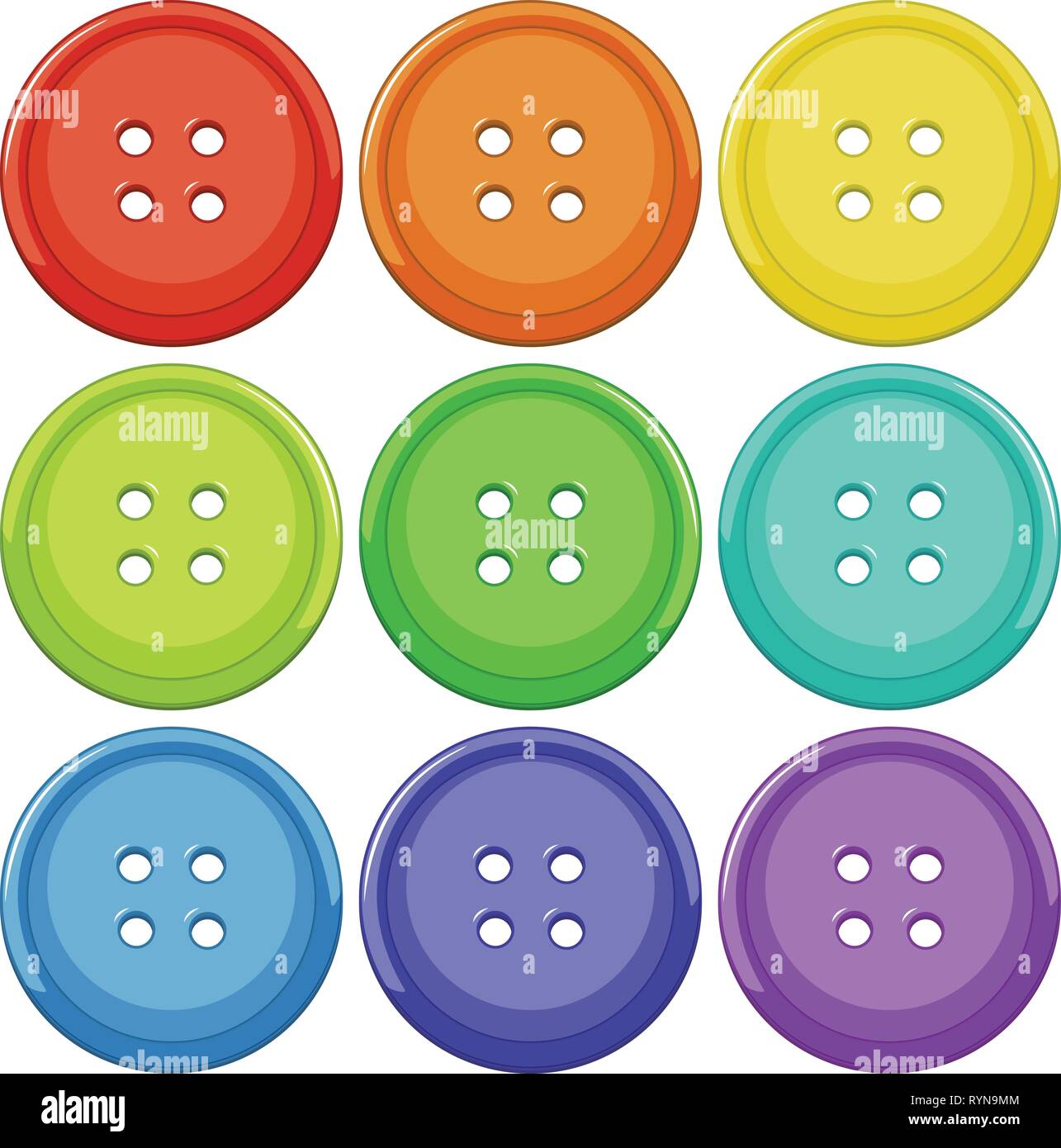 Set of colourful button illustration Stock Vector Image & Art - Alamy