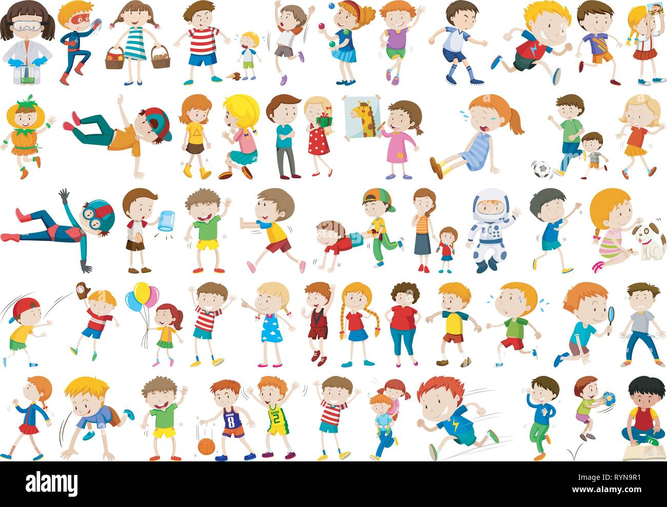Set of children character illustration Stock Vector Image & Art - Alamy