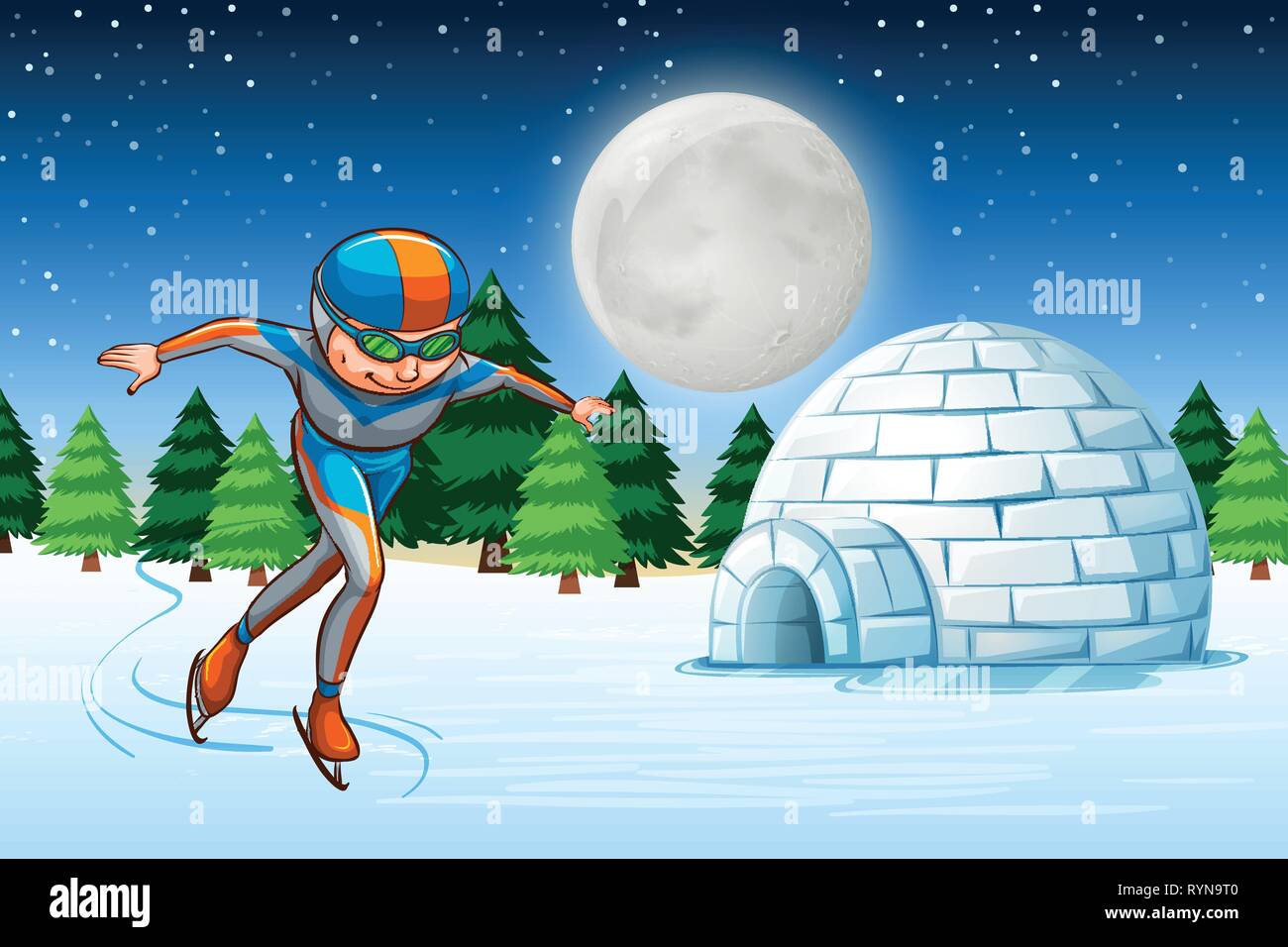 Man figure ice skating Stock Vector Images - Alamy