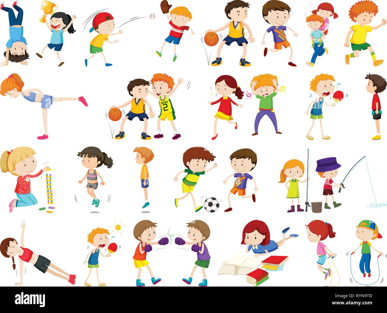 Set of active people illustration Stock Vector Image & Art - Alamy