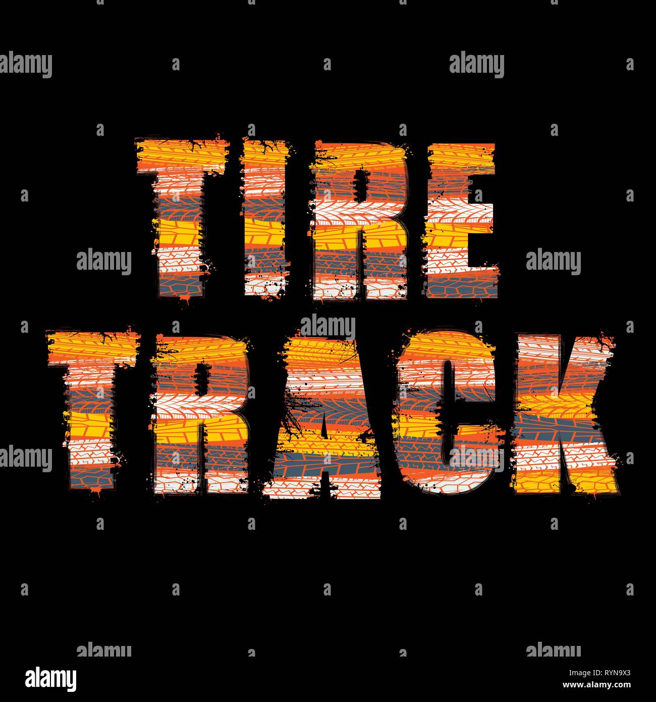 Tire track words isolated on black background Stock Vector Image & Art ...