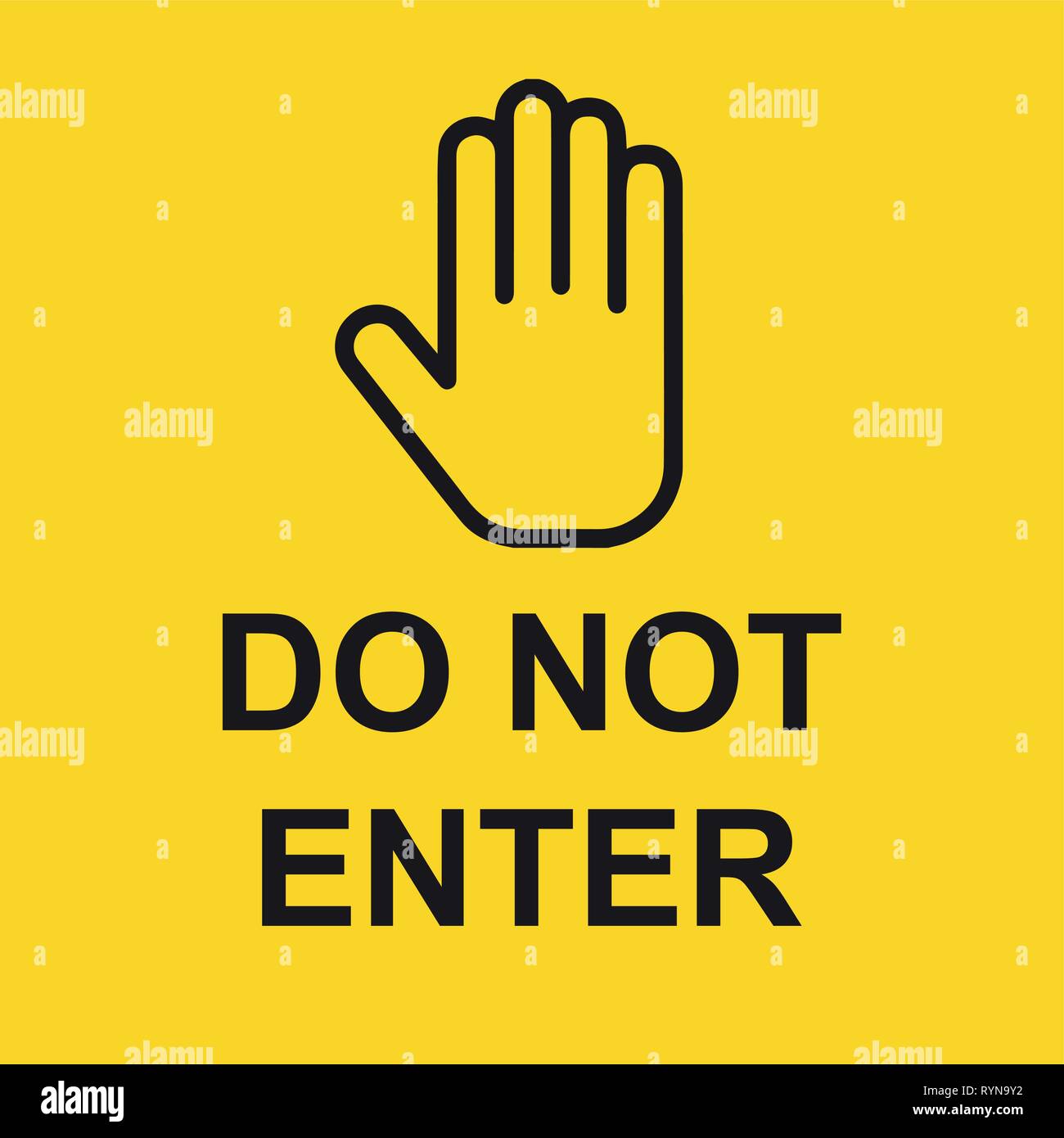 Do not ente, yellow warning sign, vector file Stock Vector Image & Art ...