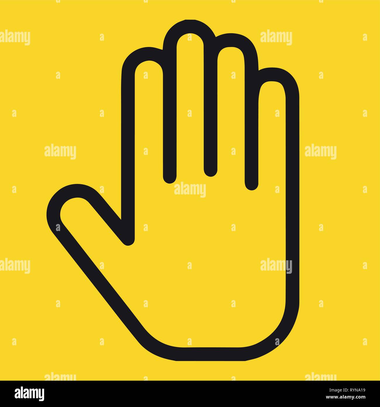 Stop, yellow warning sign, vector file Stock Vector Image & Art - Alamy