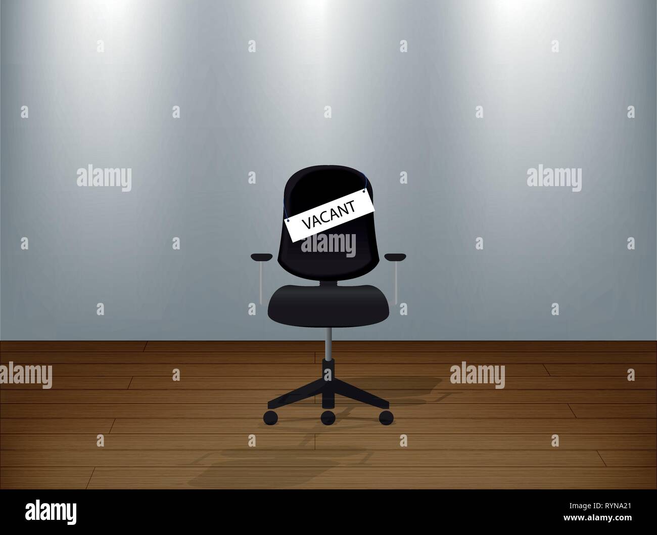 Empty vacant chair, spotlight on wall, studio interior background Stock ...