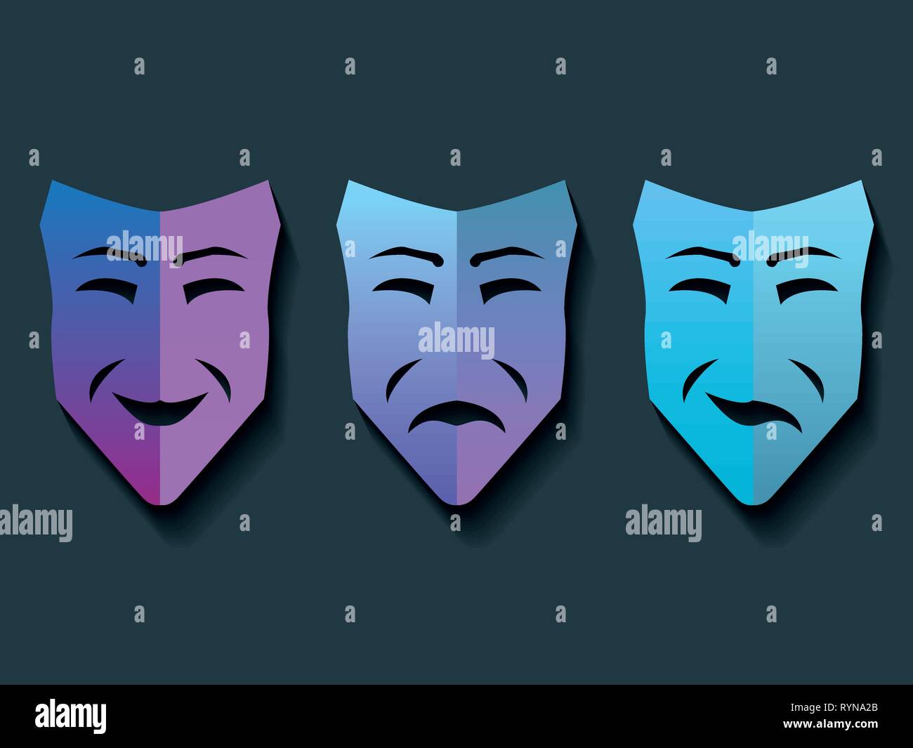 Drama masks Stock Vector Images - Alamy