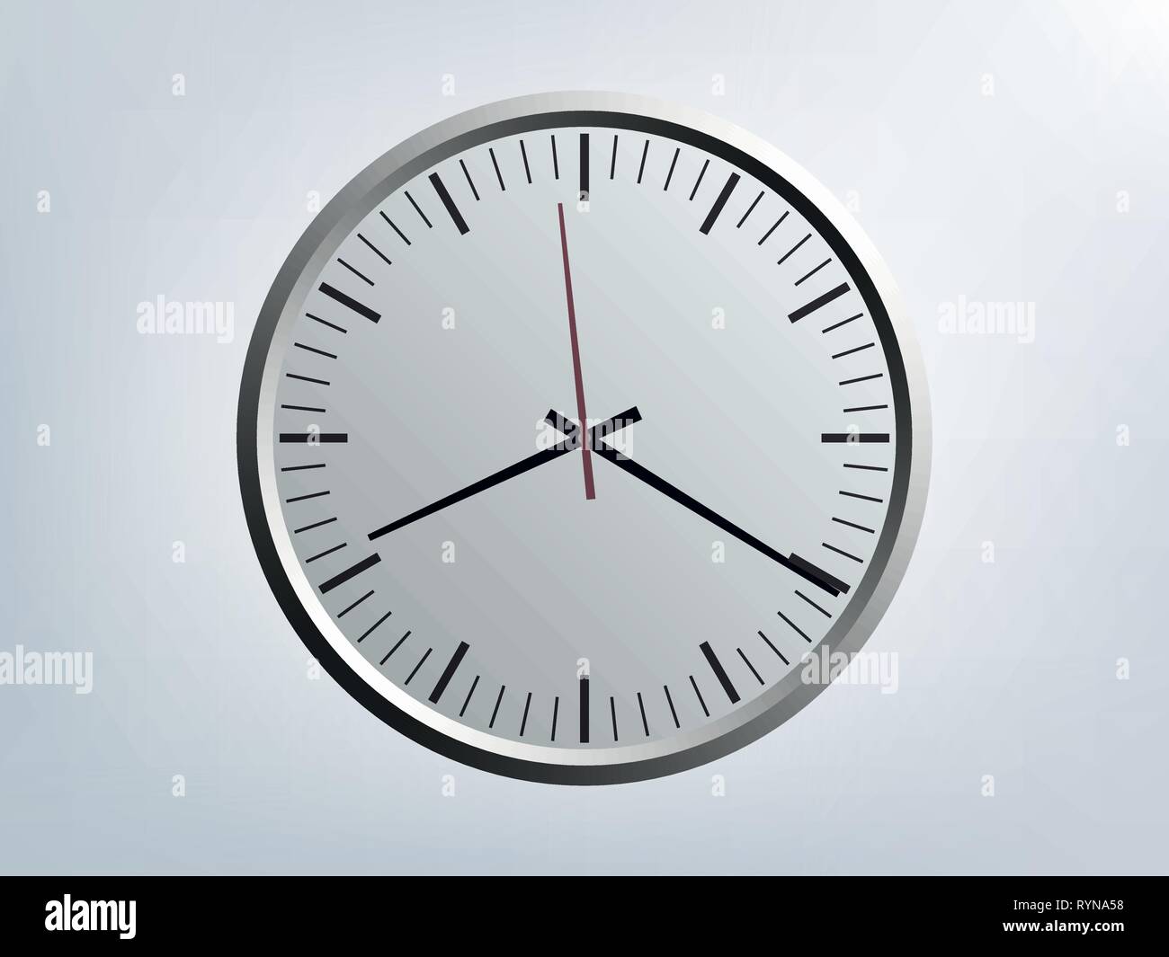 Wall clock, clean conceptual vector illustration Stock Vector Image ...