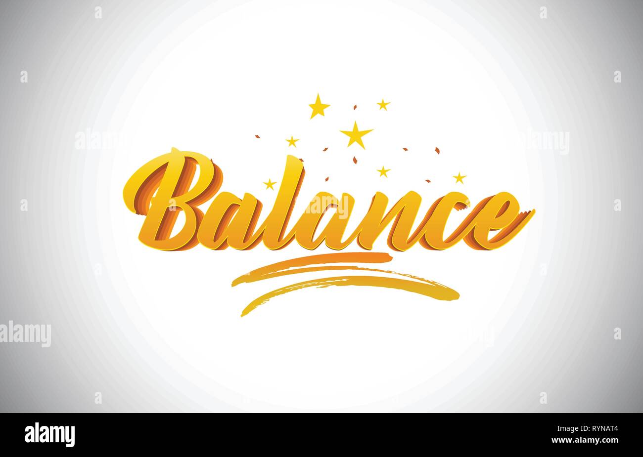 Balance Golden Yellow Word Text with Handwritten Gold Vibrant Colors ...