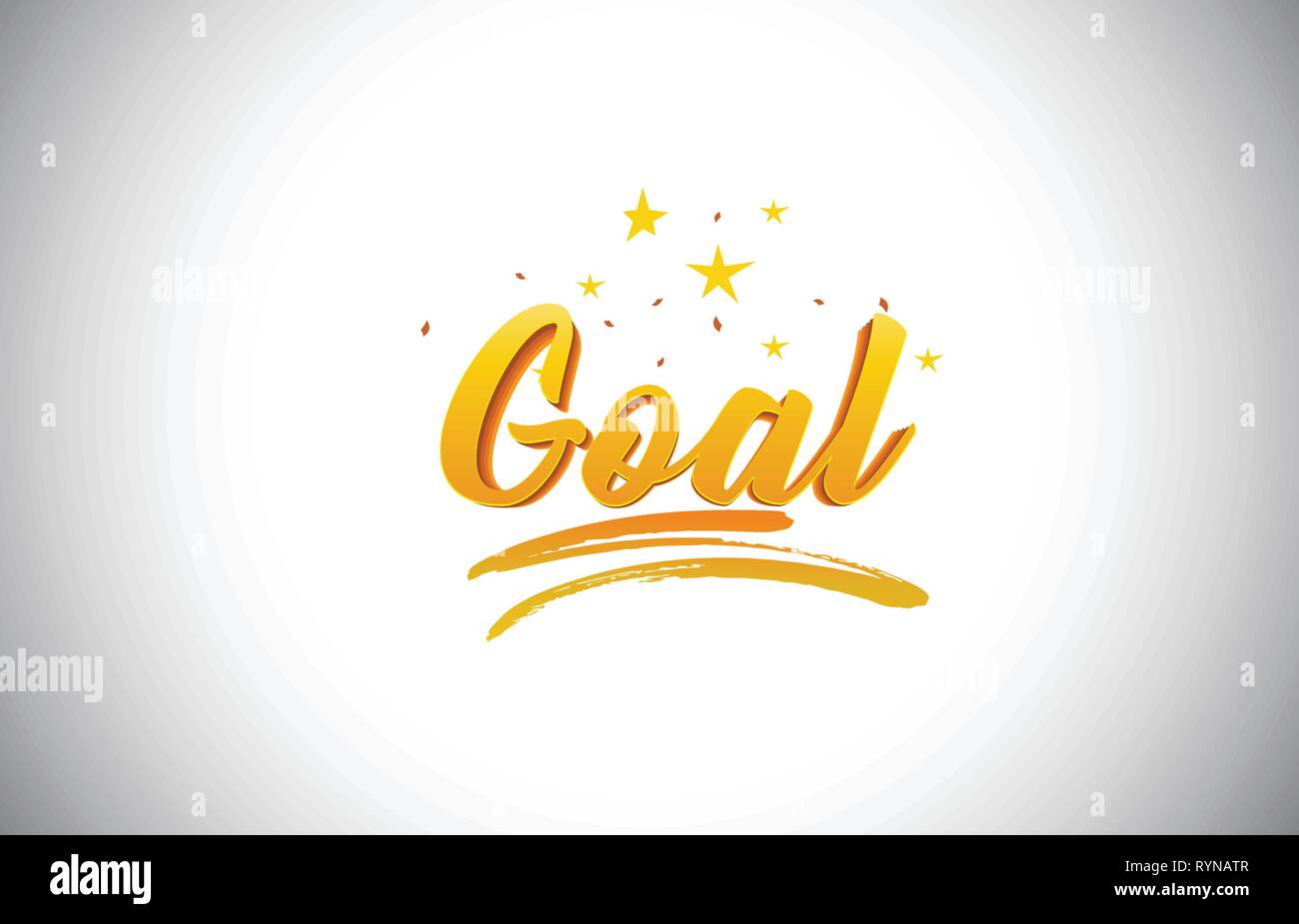 Goal Golden Yellow Word Text with Handwritten Gold Vibrant Colors and ...